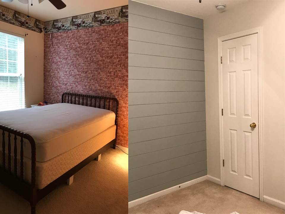 Creating A Faux Ship-Lap Accent Wall - Bayne Custom Woodworking ...